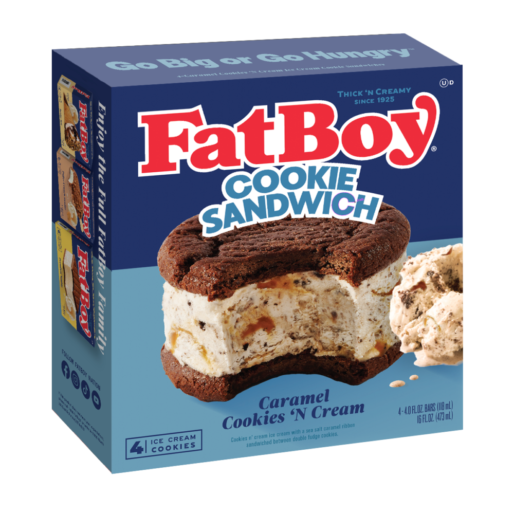 FatBoy Ice Cream | FatBoy® Caramel Cookies ‘N Cream Cookie Sandwich