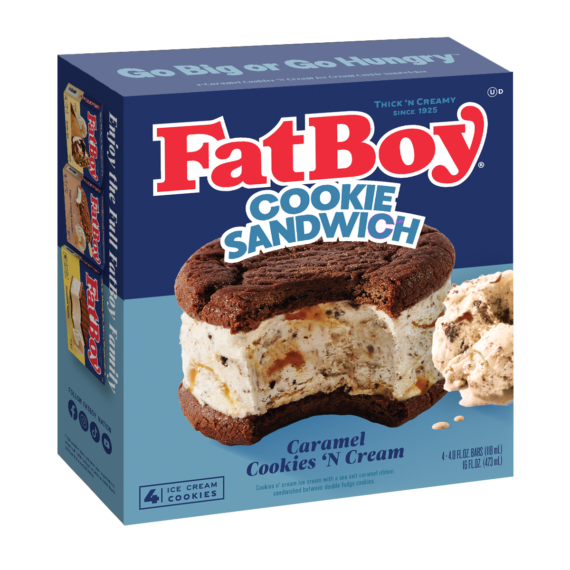 FatBoy Caramel Cookies ‘N Cream Cookie Sandwich | FatBoy Ice Cream